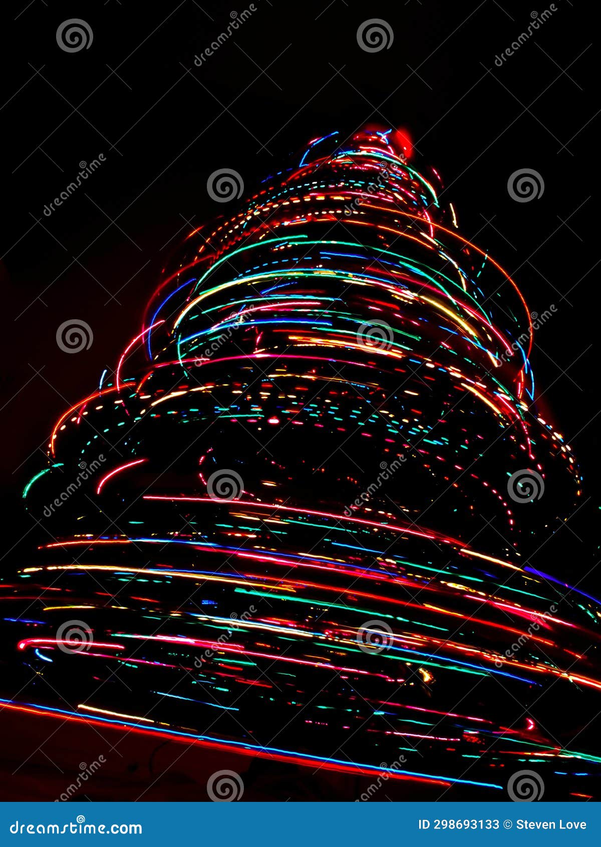 Abstract Vortex of Light Created by Spinning Christmas Tree Stock Image ...