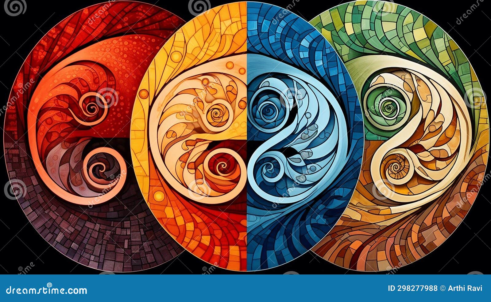 An Abstract Vortex or Spiral Where Each Loop Represents a Different ...