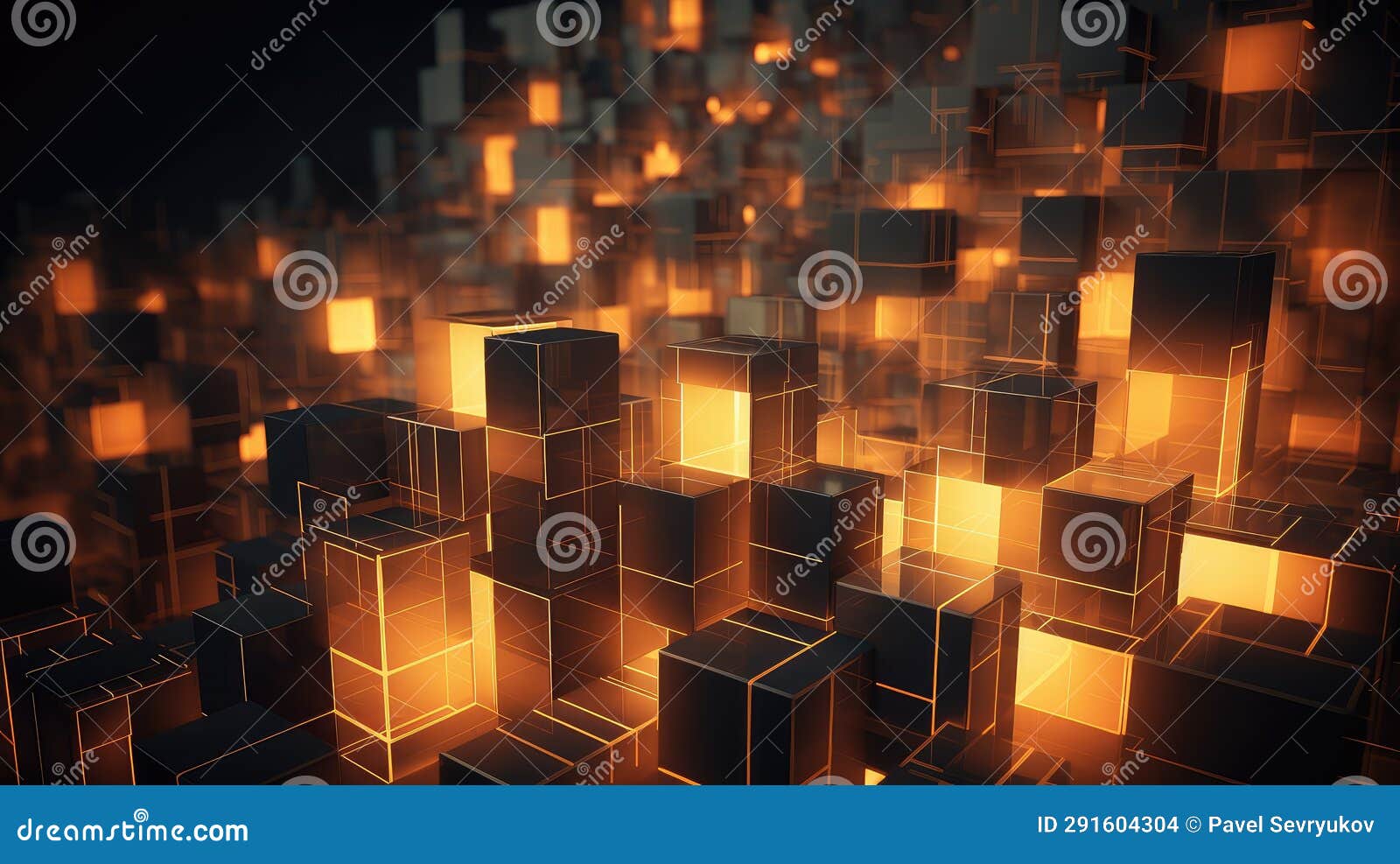 Abstract Voxel Artificial Cubes Stock Illustration - Illustration of ...