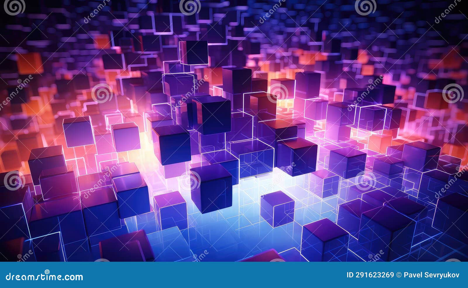 Abstract Voxel Artificial Cubes Stock Illustration - Illustration of ...