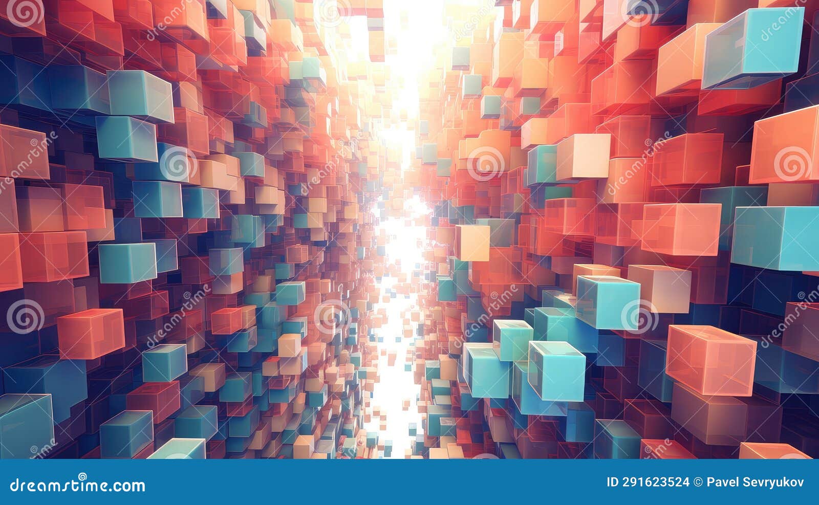 Abstract Voxel Artificial Cubes Stock Illustration - Illustration of ...
