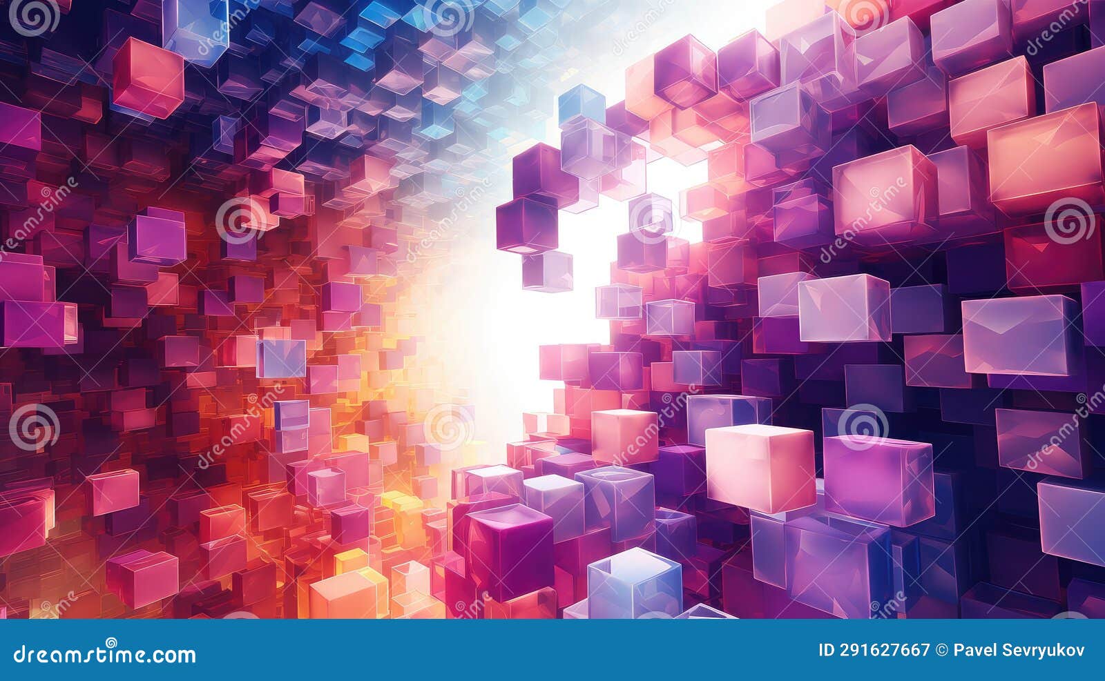 Abstract Voxel Artificial Cubes Stock Illustration - Illustration of ...