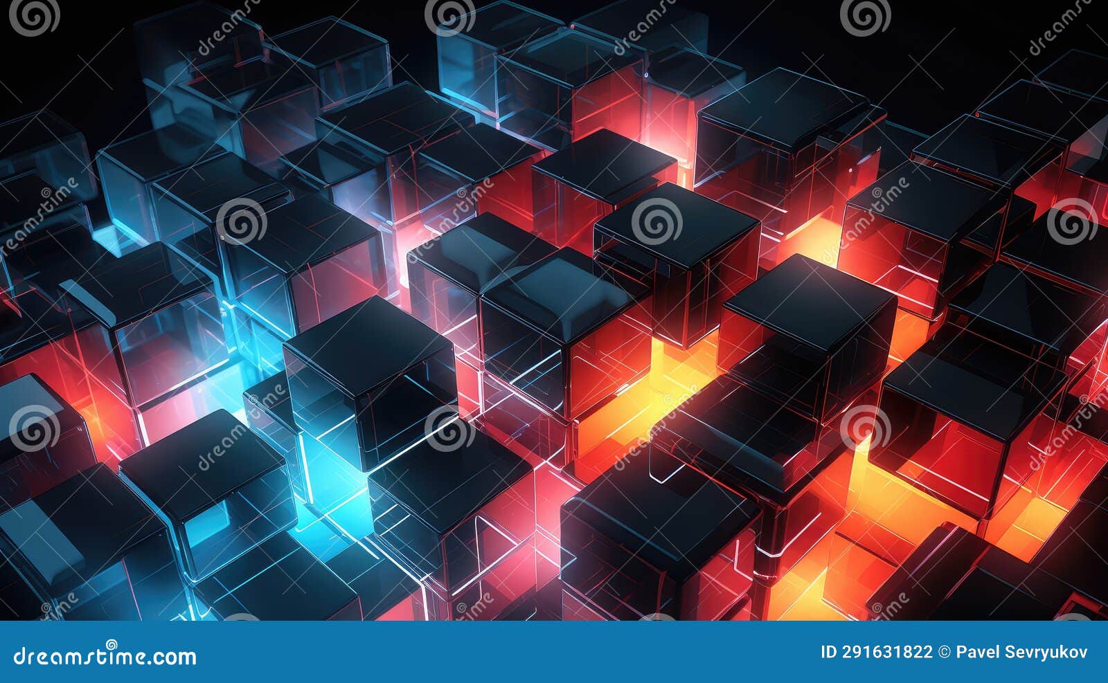 Abstract Voxel Artificial Cubes Stock Illustration - Illustration of ...