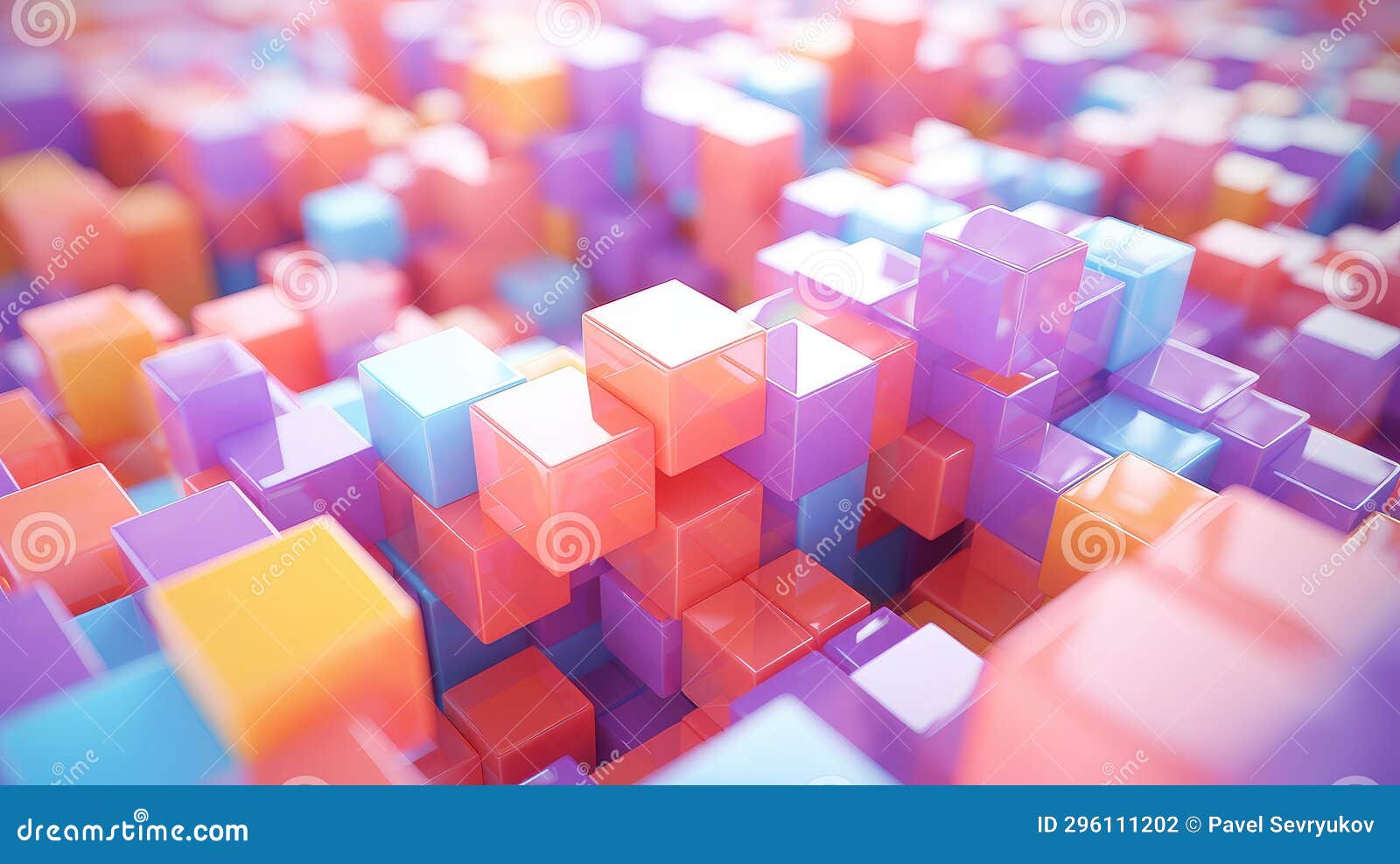 Abstract Voxel Artificial Cubes Stock Illustration - Illustration of ...