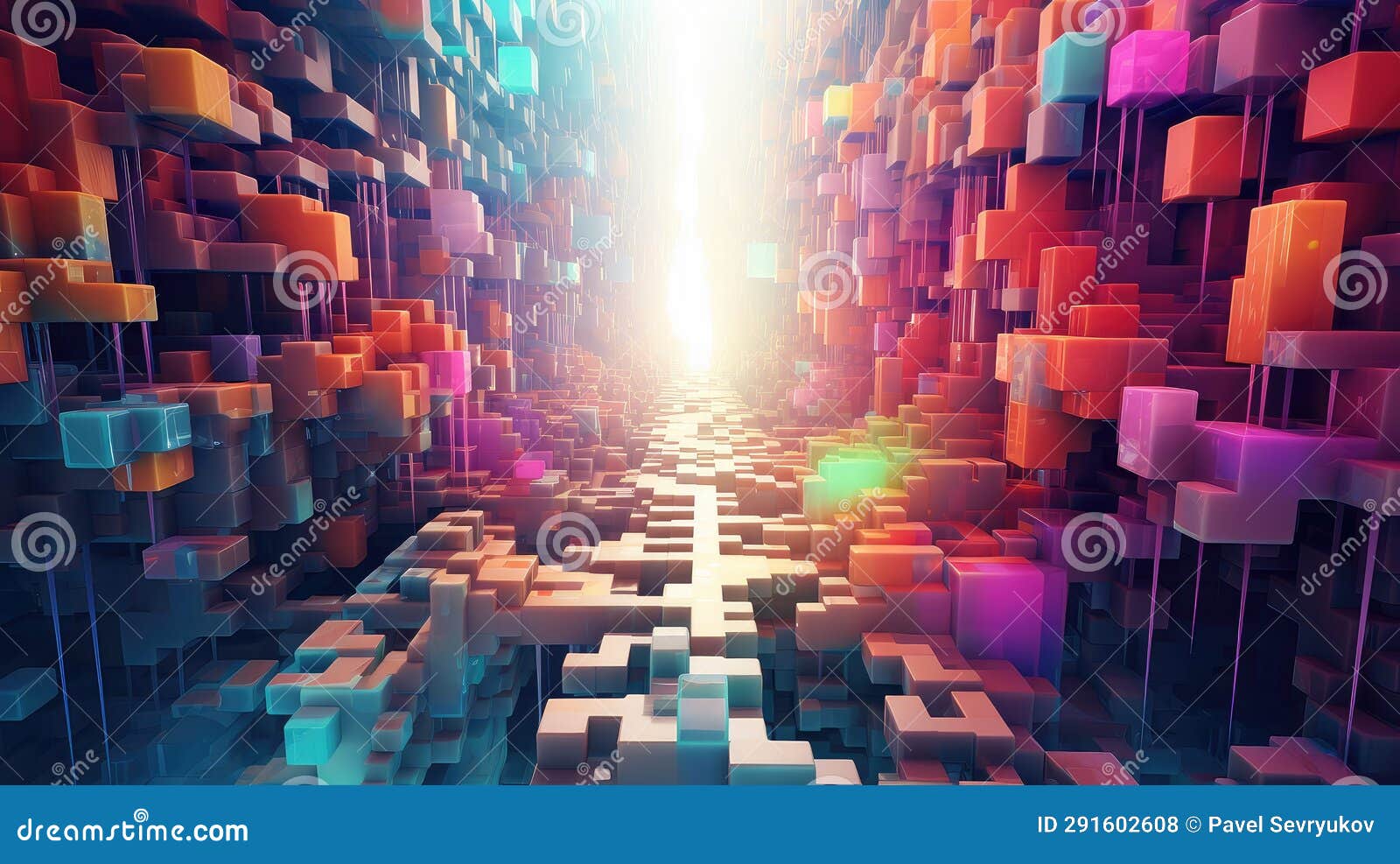 Abstract voxel data flow stock illustration. Illustration of signal ...
