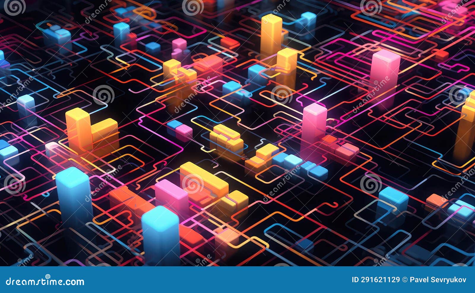 Abstract voxel data flow stock illustration. Illustration of structure ...