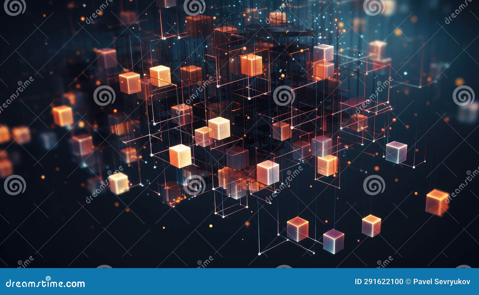 Abstract voxel data flow stock illustration. Illustration of abstract ...
