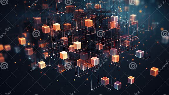 Abstract voxel data flow stock illustration. Illustration of abstract ...
