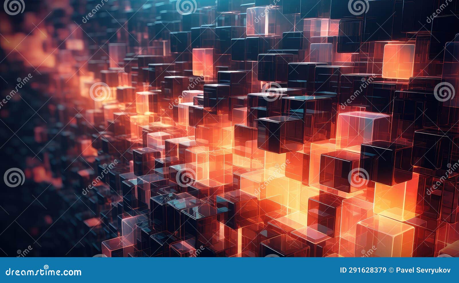 Abstract voxel data flow stock illustration. Illustration of transition ...