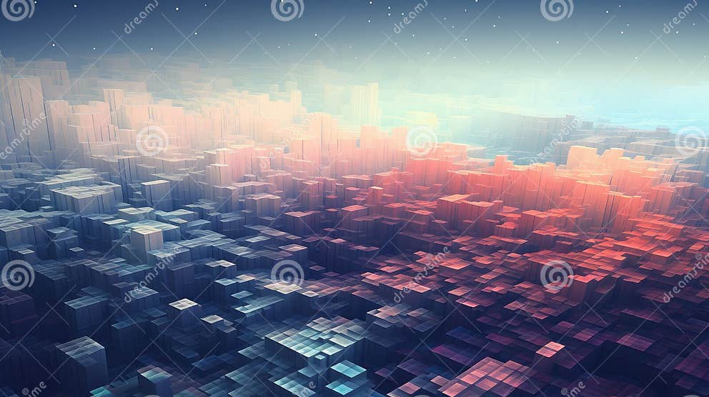 Abstract voxel data flow stock illustration. Illustration of science ...