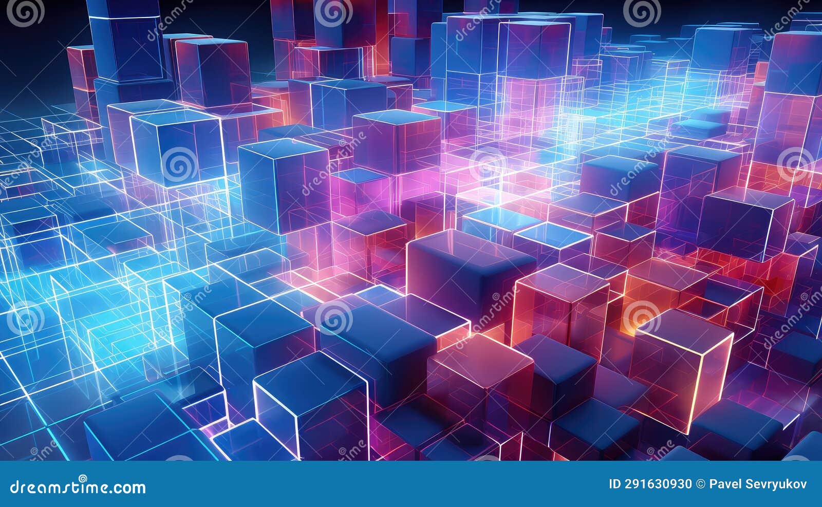 Abstract voxel data flow stock illustration. Illustration of curve ...