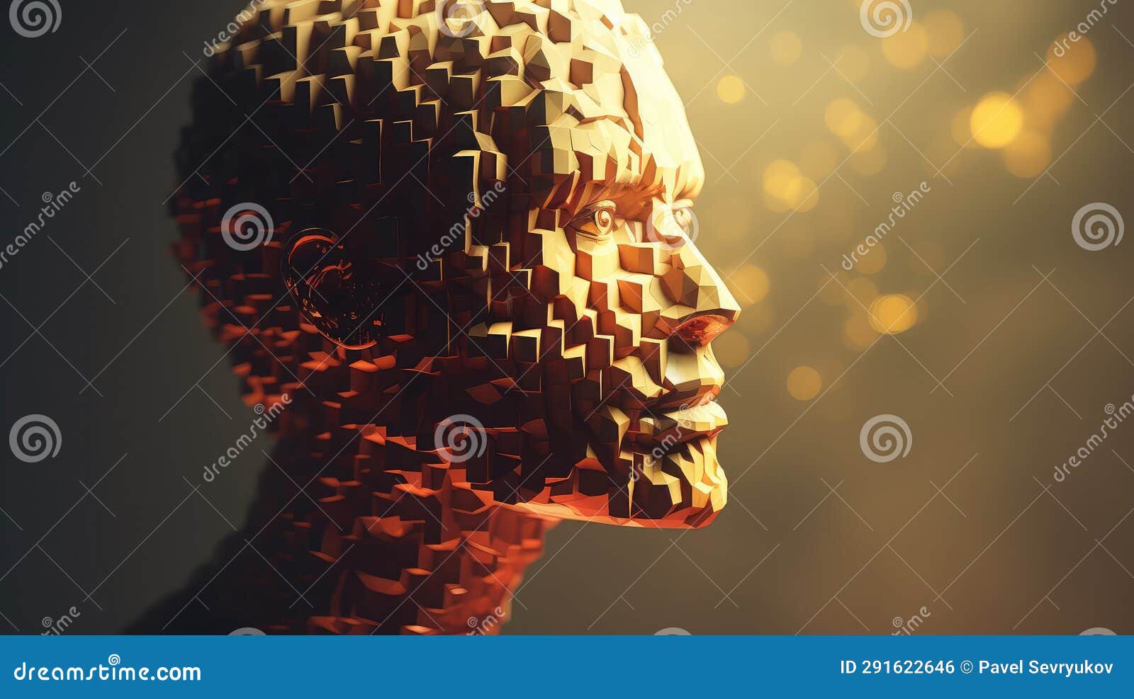 Abstract voxel human head stock illustration. Illustration of support ...