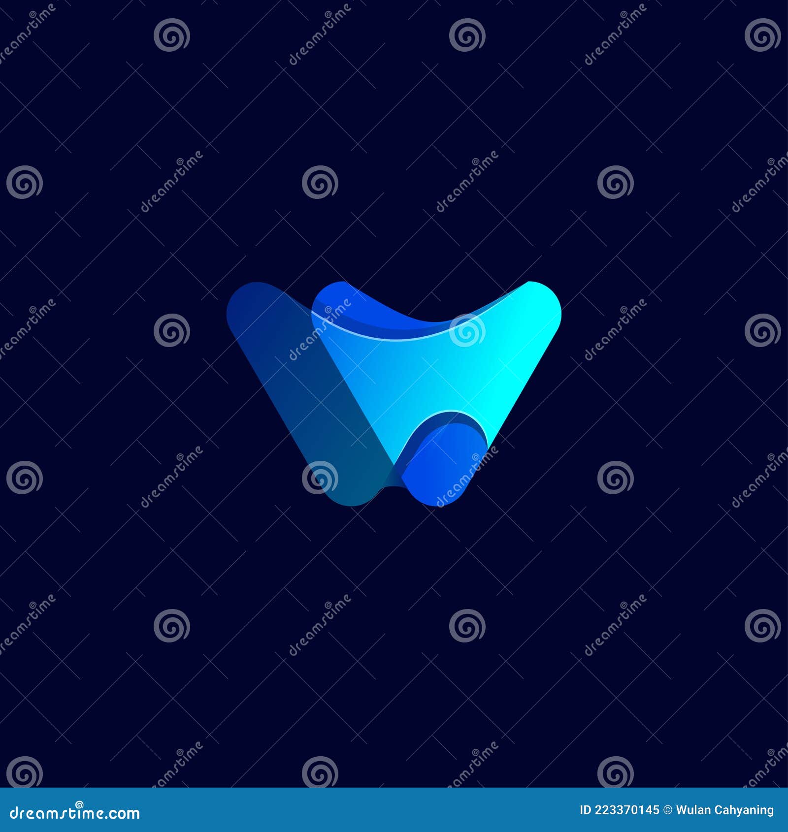 Abstract W Letter Gradient Color Stock Vector - Illustration of shape ...