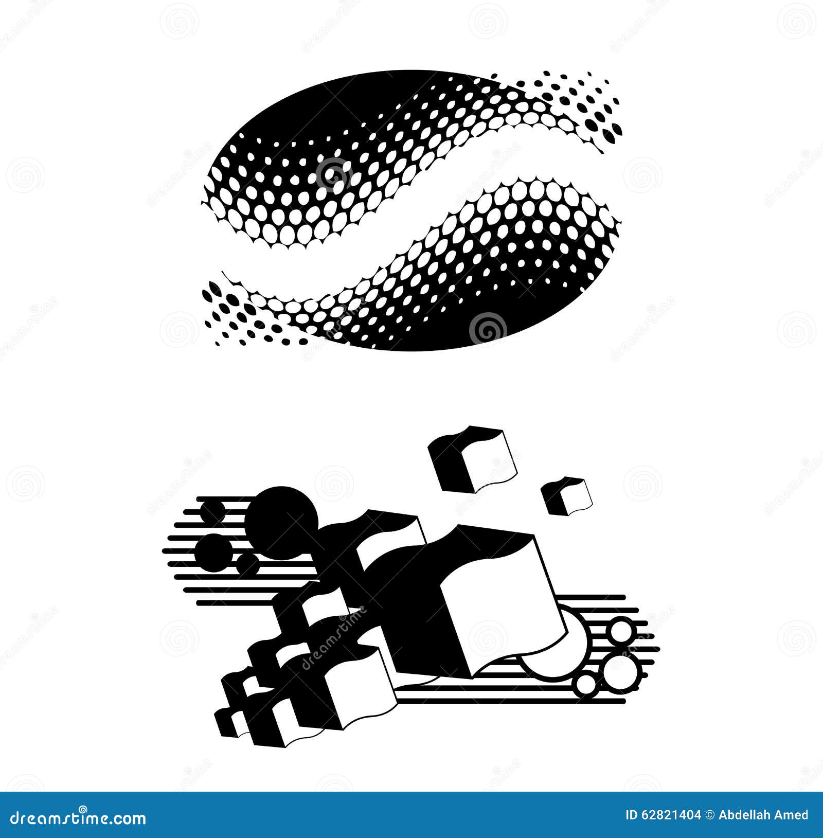 Abstract wall art sticker stock vector. Illustration of brown - 62821404