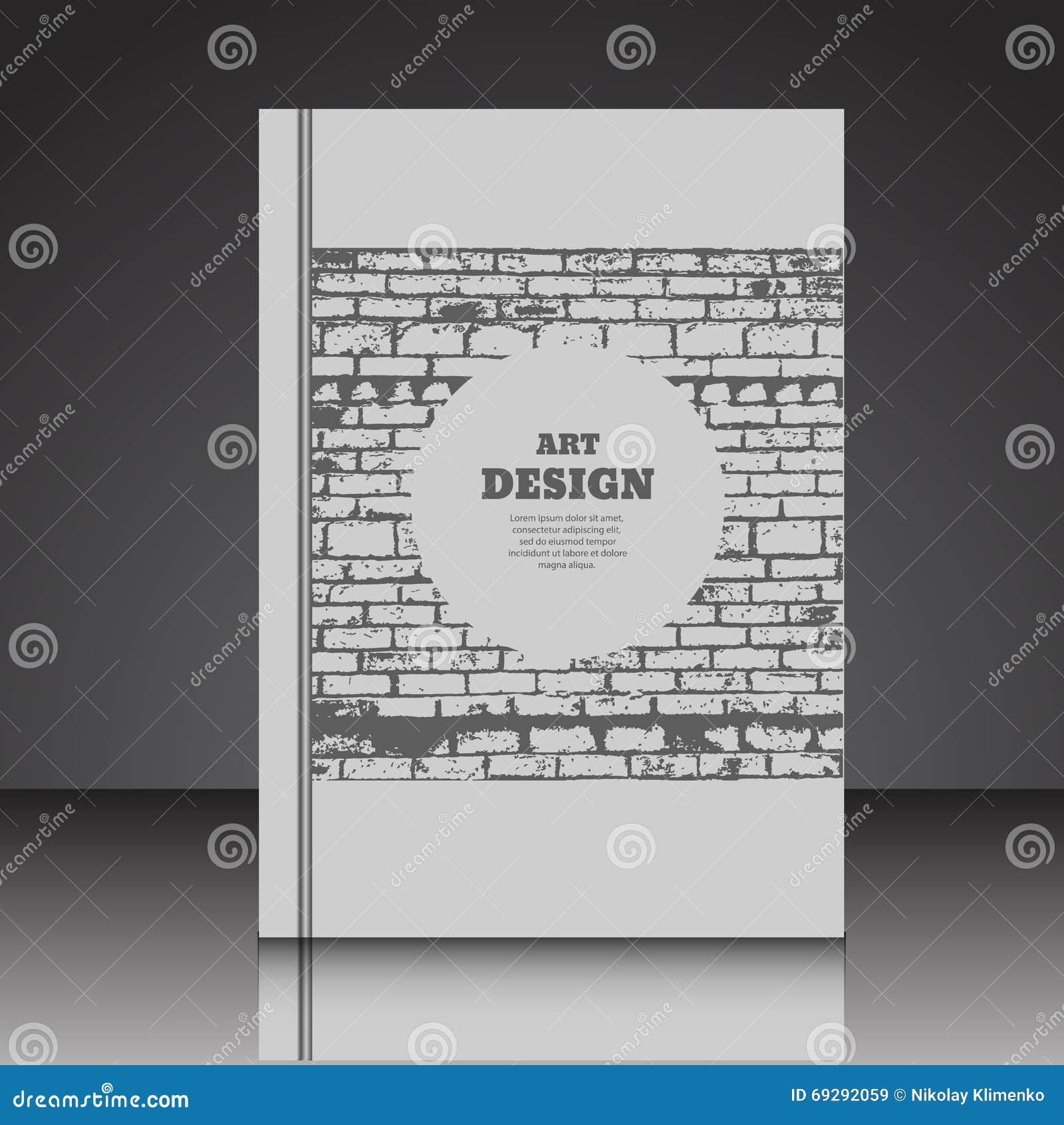Abstract Wall Brick Composition A4 Brochure Title Sheet Eps10 Stock ...