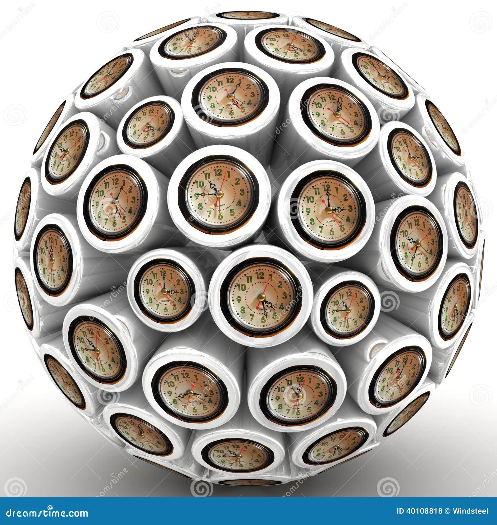 Abstract Wall Clock in Form of Sphere Stock Illustration - Illustration ...