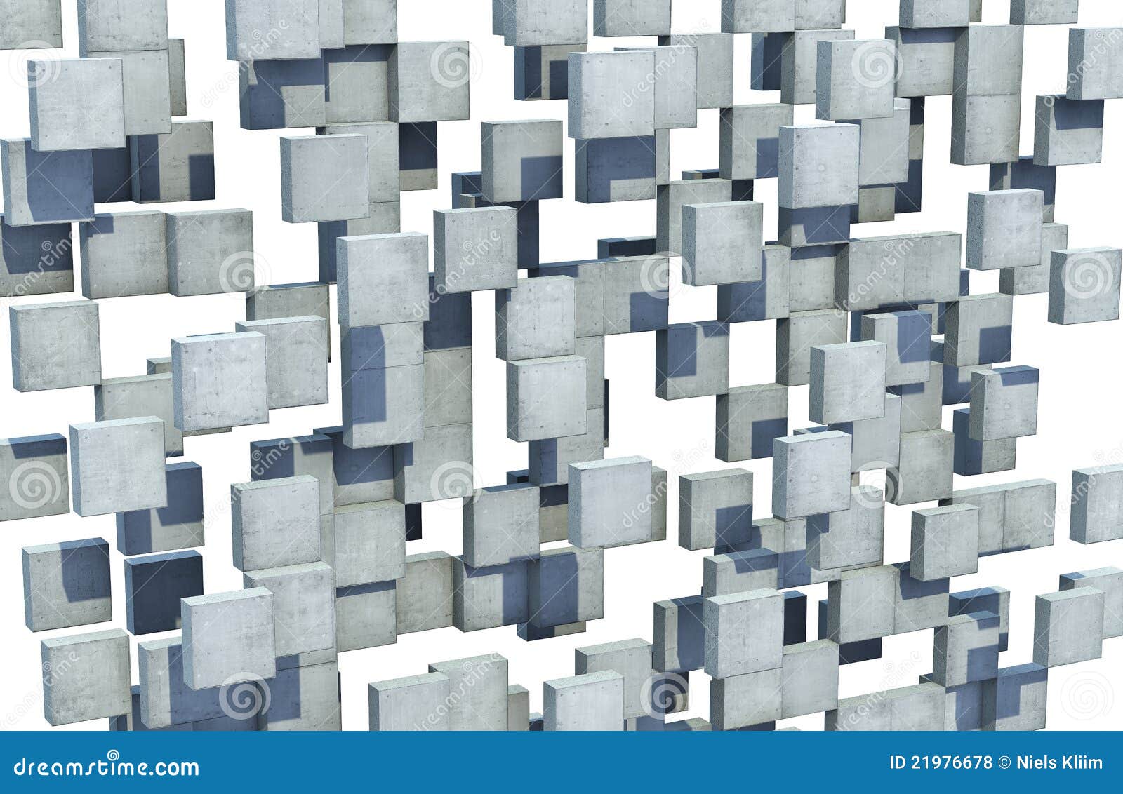 Abstract Wall of Concrete Cubes Stock Illustration - Illustration of ...
