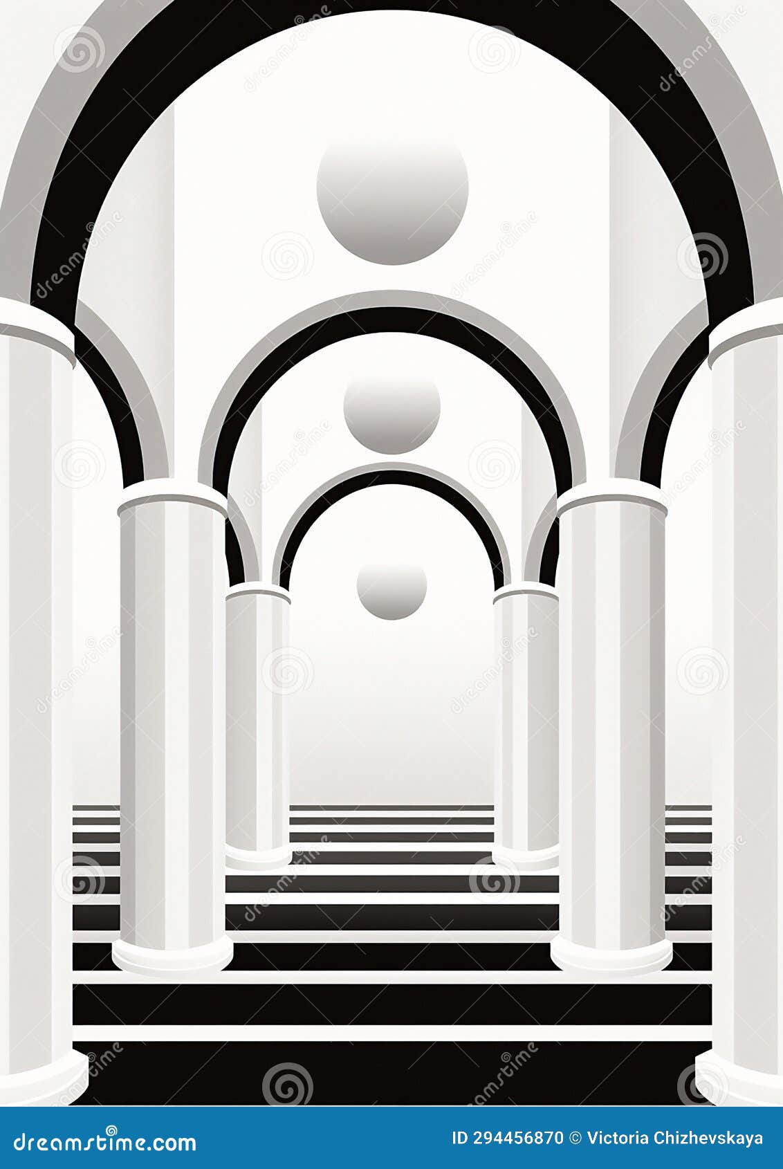 Abstract Wall Corridor Building Structure Column Background White ...