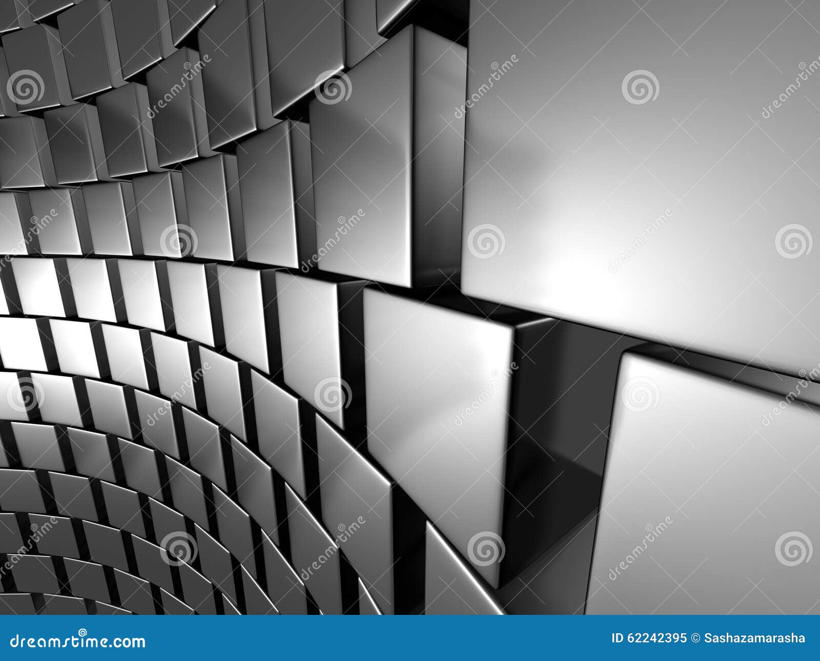 Abstract Wall of Metallic Silver Cubes Stock Illustration ...