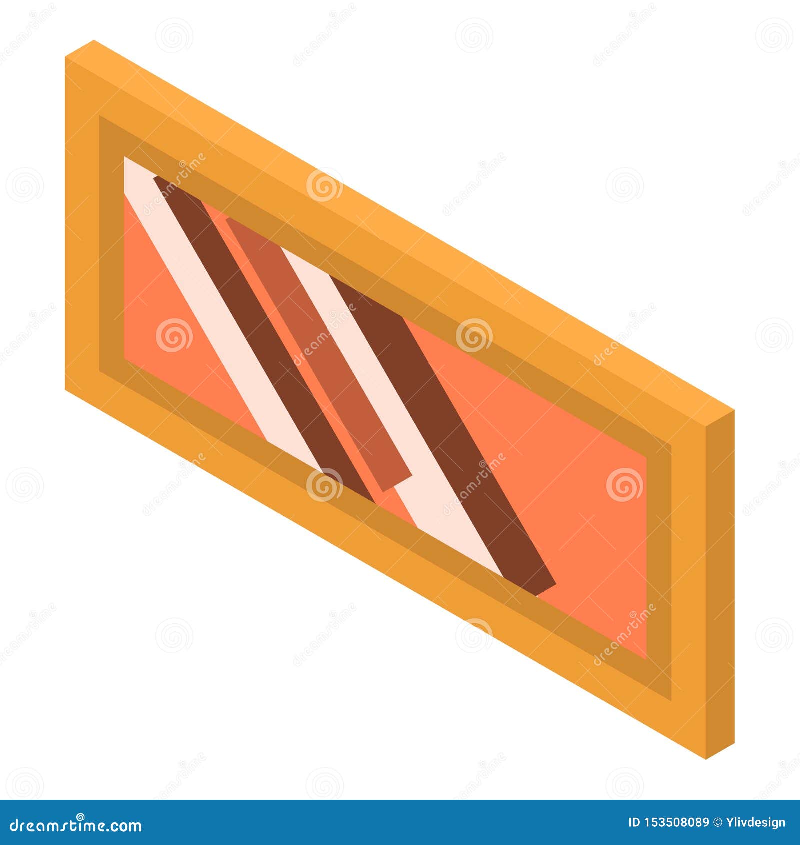 Abstract Wall Picture Icon, Isometric Style Stock Vector - Illustration ...