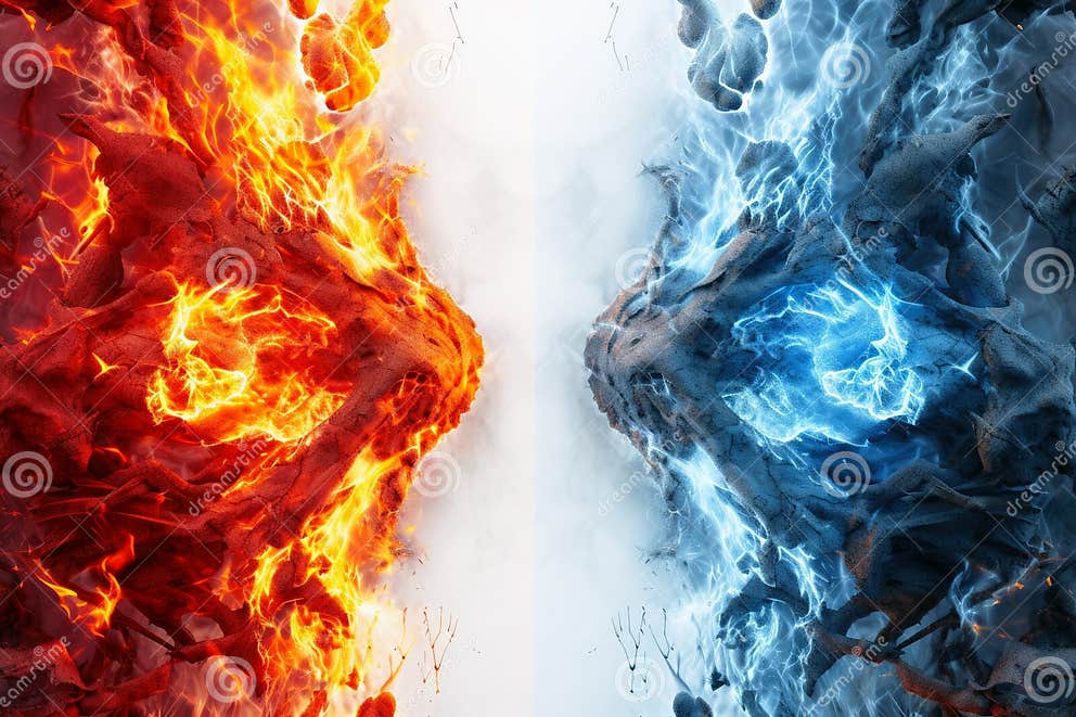 An Abstract Wallpaper Background of Fire and Ice Stock Illustration ...