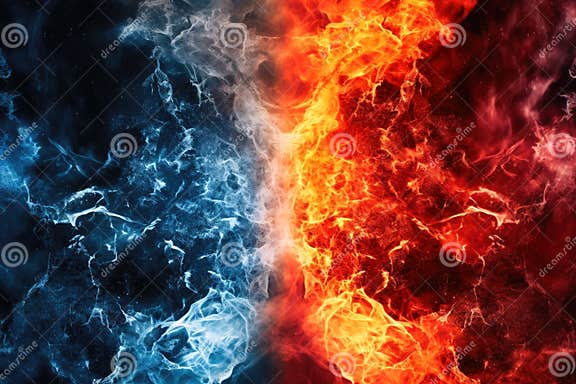 An Abstract Wallpaper Background of Fire and Ice Stock Illustration ...