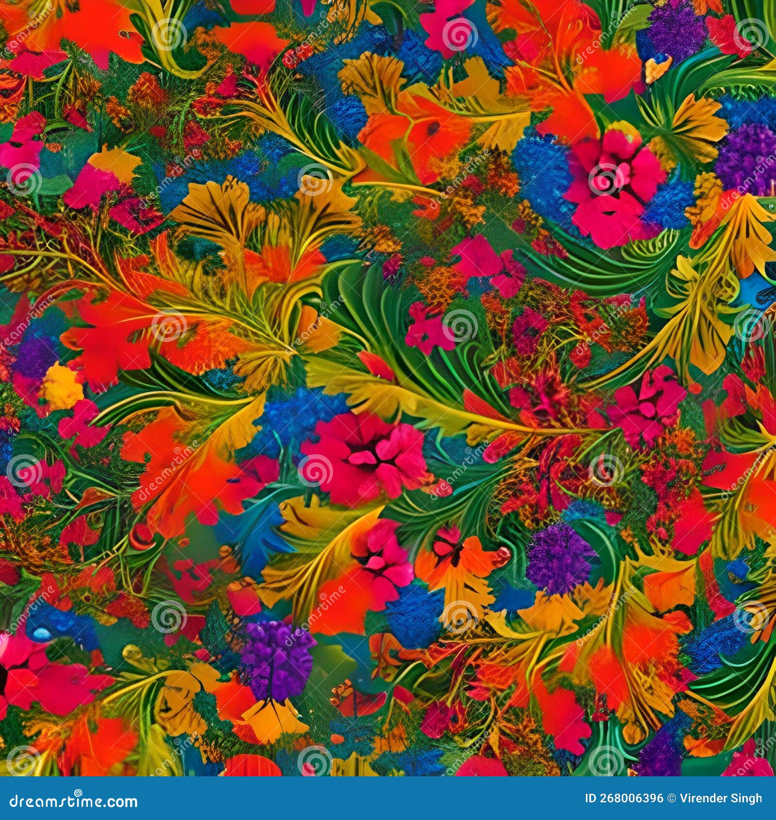 Abstract Wallpaper Background Multiple Flowers Stock Illustration ...