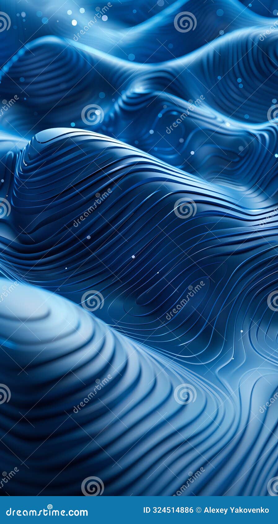 Abstract Wallpaper Created from Blue 3D Undulating Lines. Colorful 3D ...