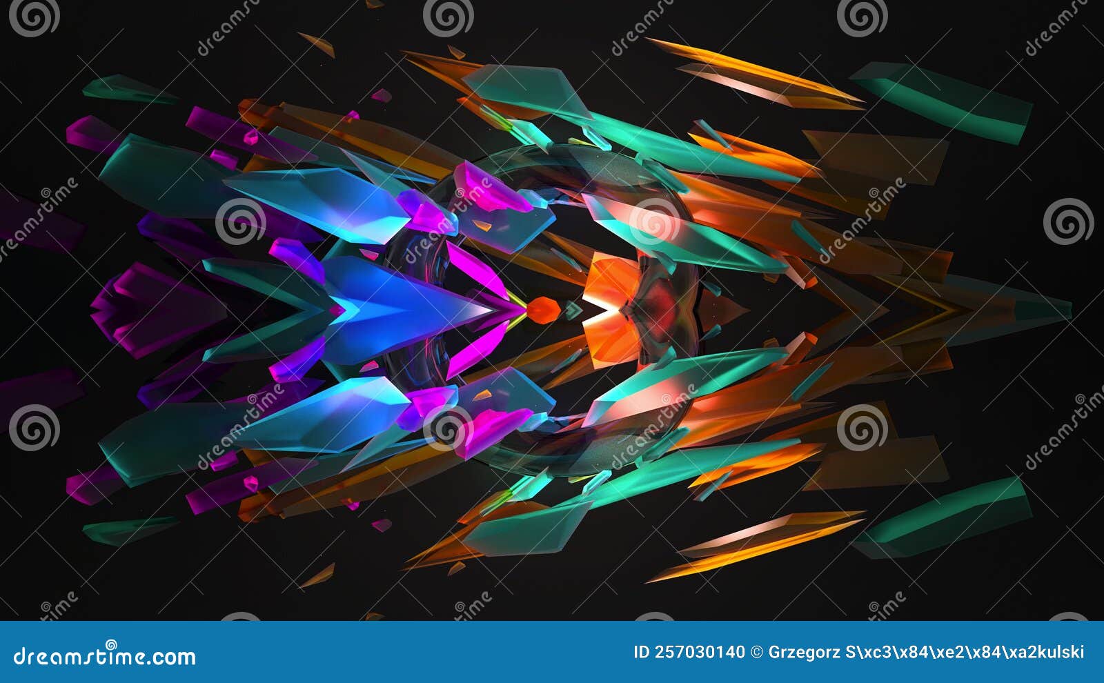Abstract Wallpaper Depicting Broken Glass in Space Stock Illustration ...