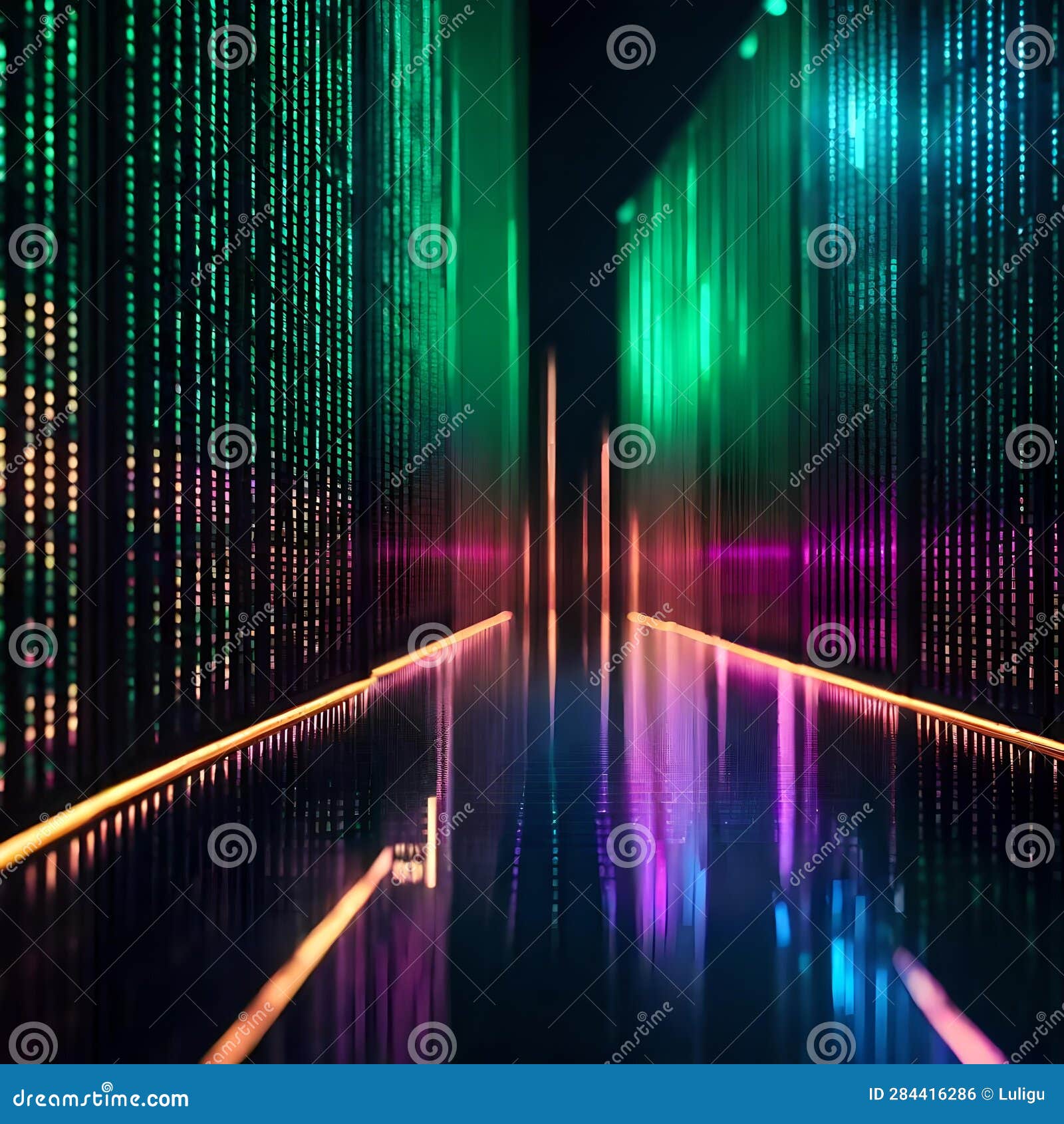 Luminous Pathway: Abstract Wallpaper With Guiding Lights Stock ...