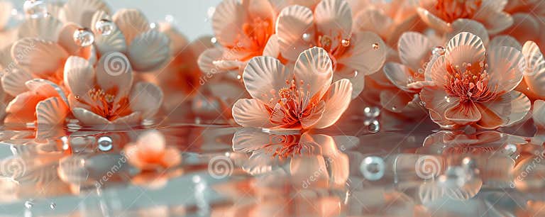 Abstract Wallpaper with Floating Flowe. Stock Photo - Image of design ...