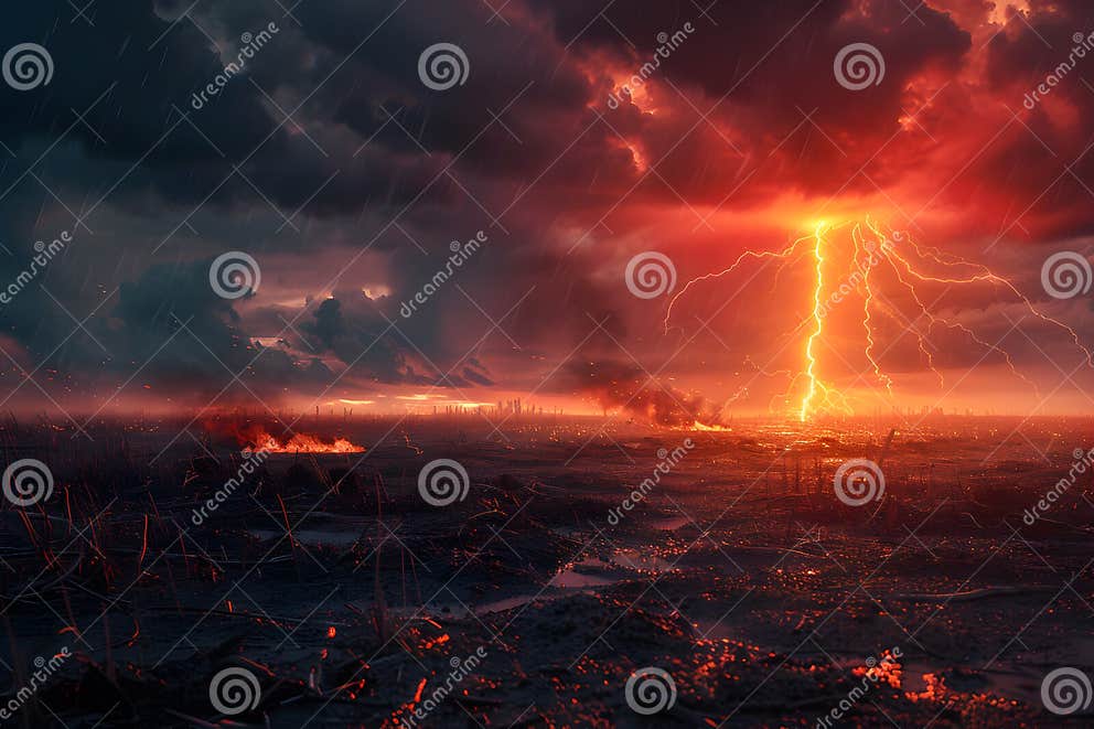 An Abstract Wallpaper with a Lightning Storm Stock Image - Image of ...