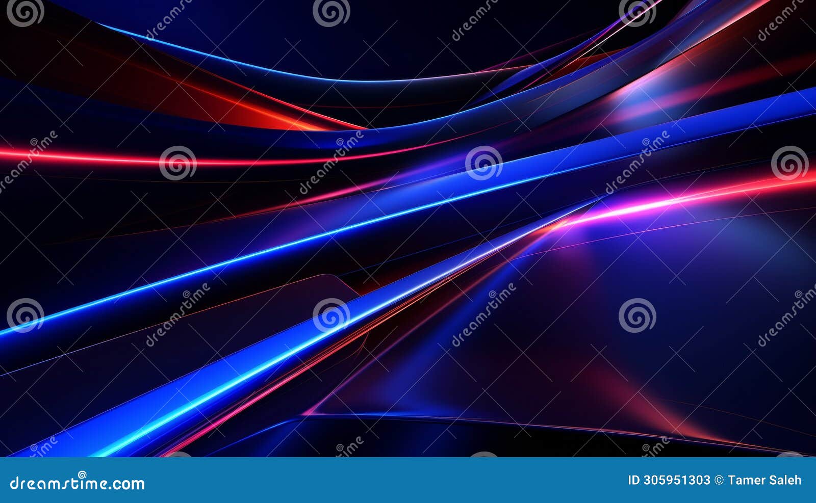 Abstract Wallpaper, Neon, Blue Marine, Tech Stock Illustration ...