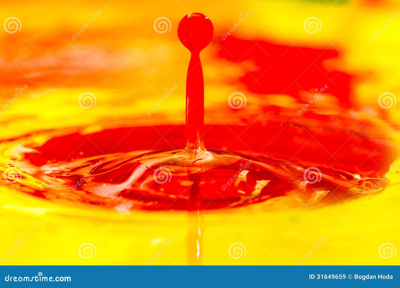 Abstract Wallpaper of a Red Liquid Paint Drop Splashing Stock Image ...