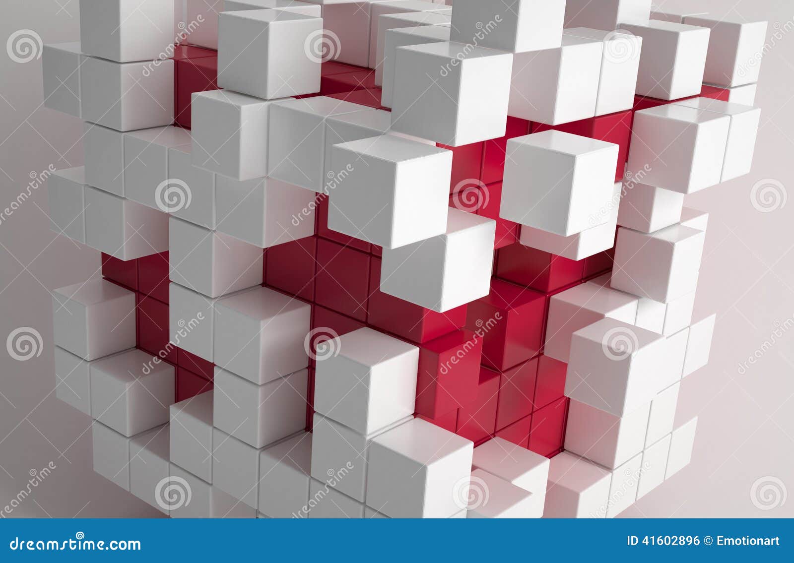 Abstract Wallpaper of Red and White Cubes Stock Illustration ...