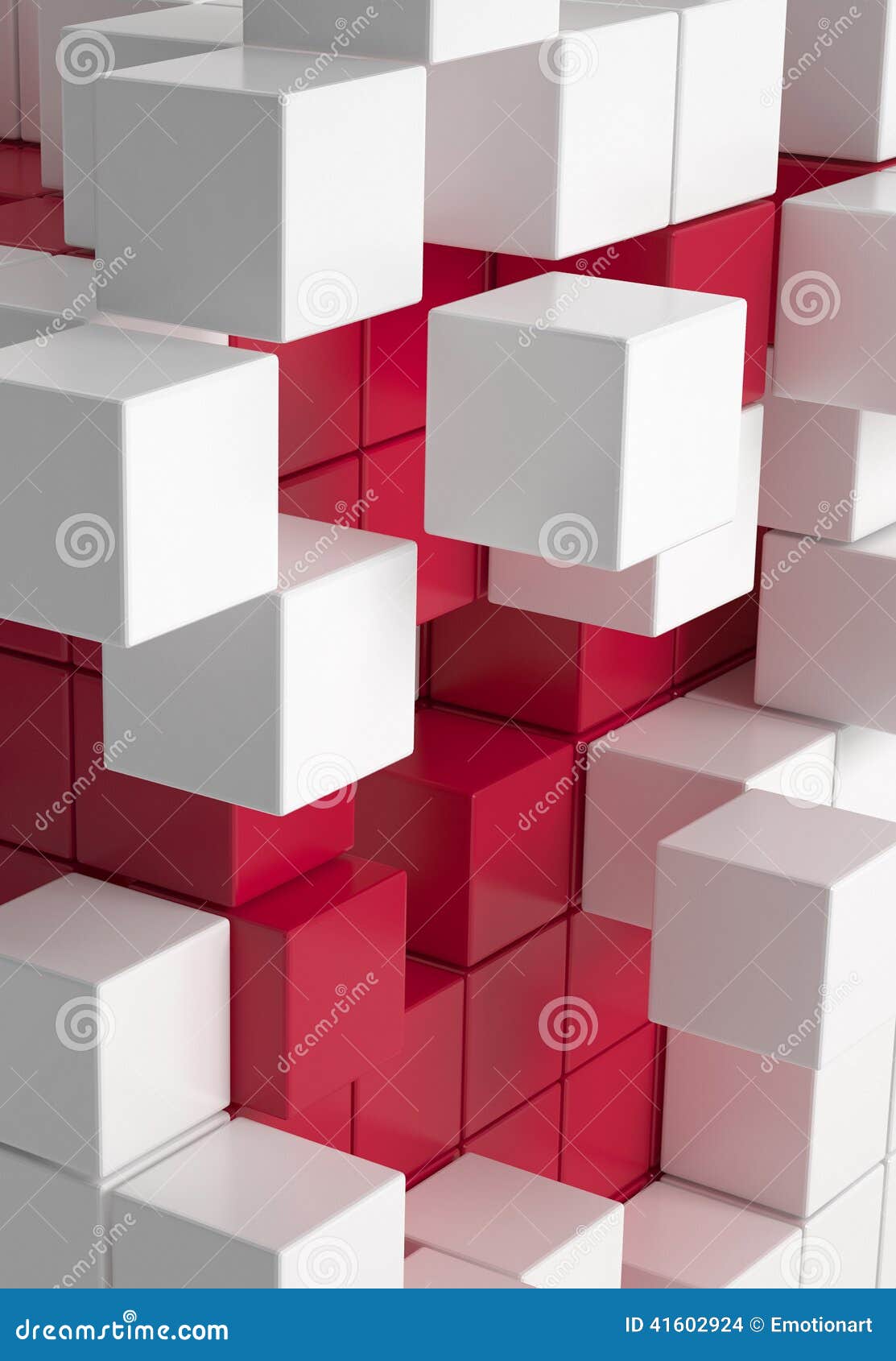 Abstract Wallpaper of Red and White Cubes Stock Illustration ...