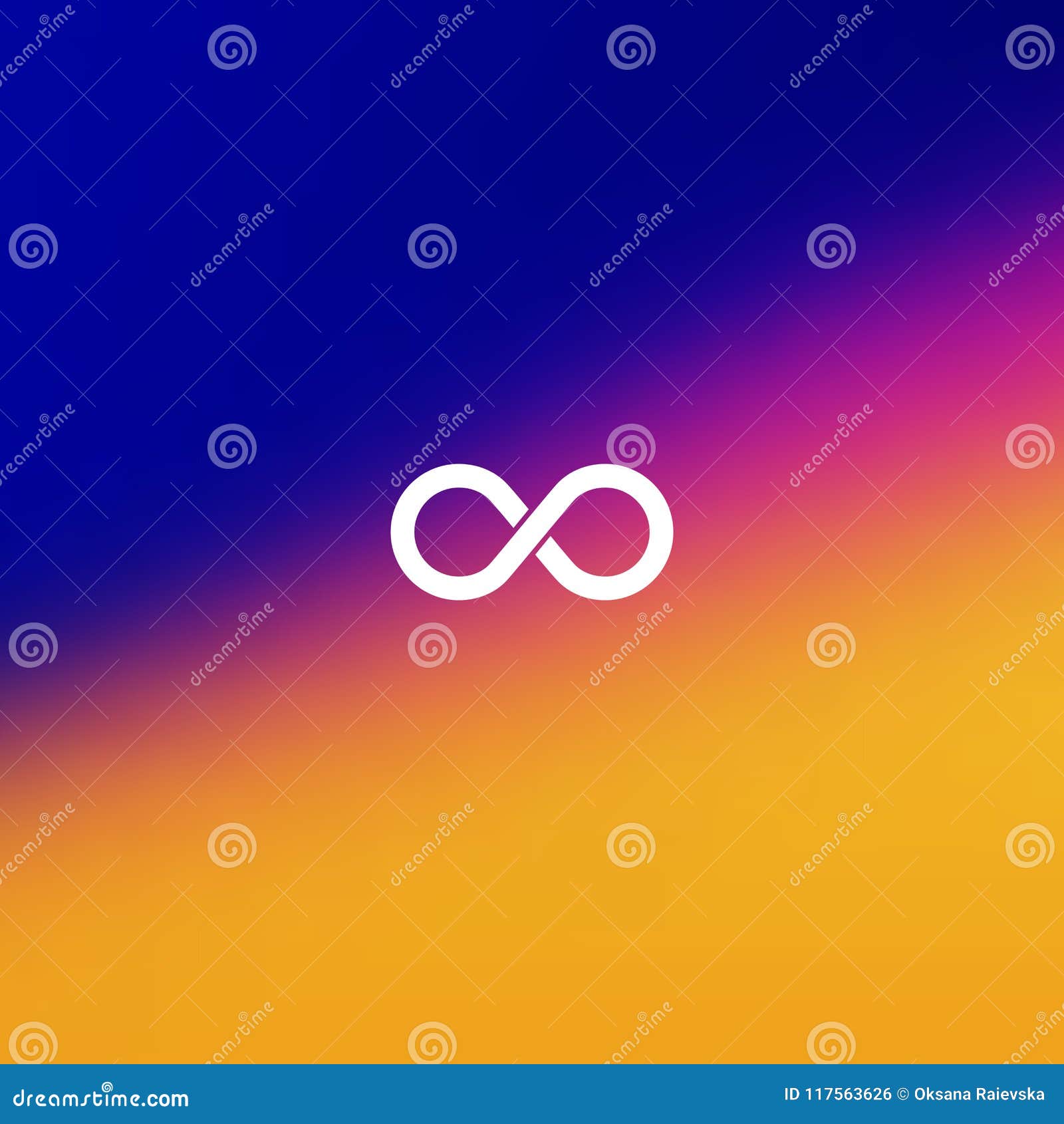 Yellow Infinity Symbol Icon From Glossy Wire With Vector Illustration ...
