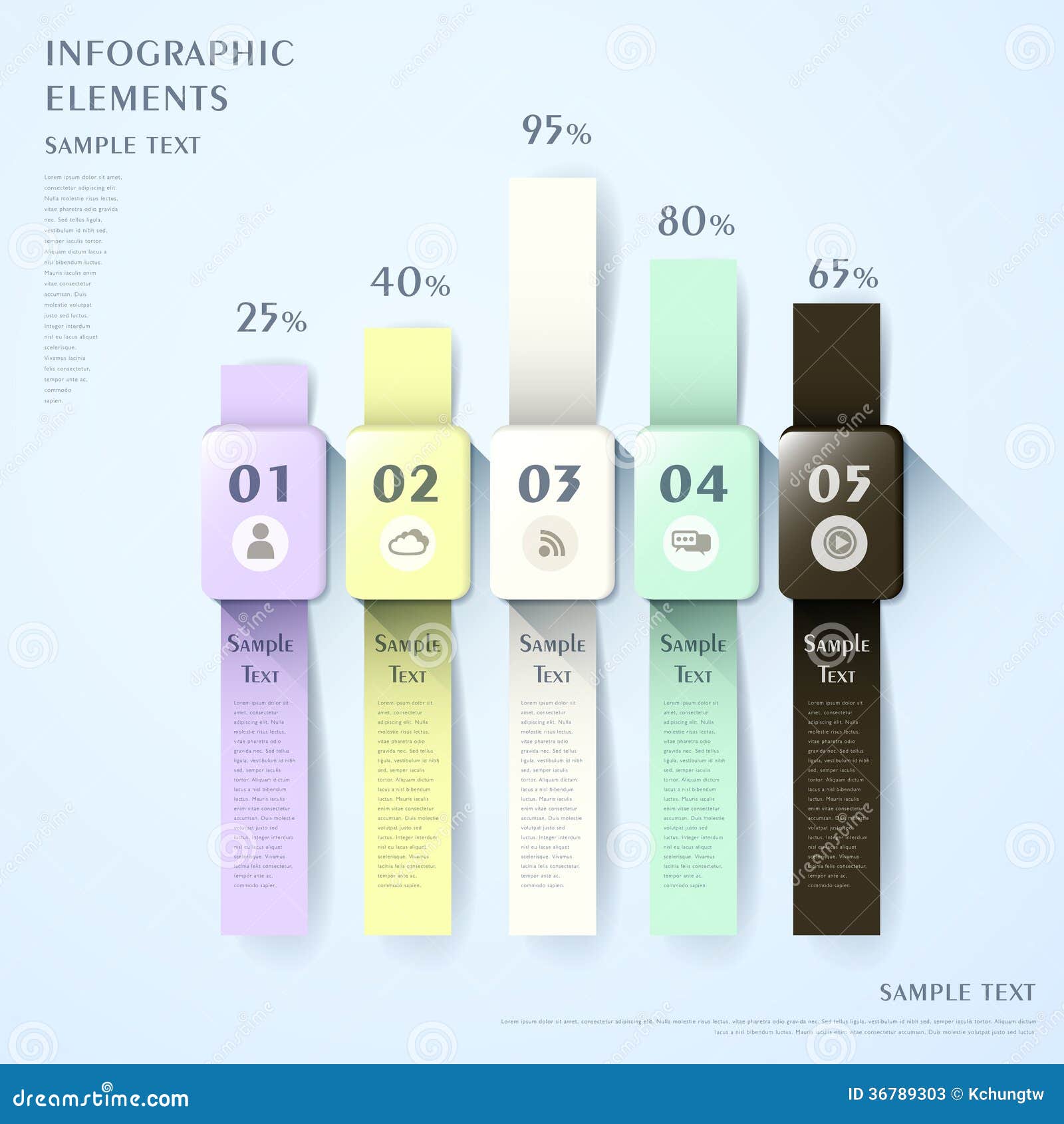 Abstract Watch Shape Bar Chart Infographics Stock Vector - Illustration ...