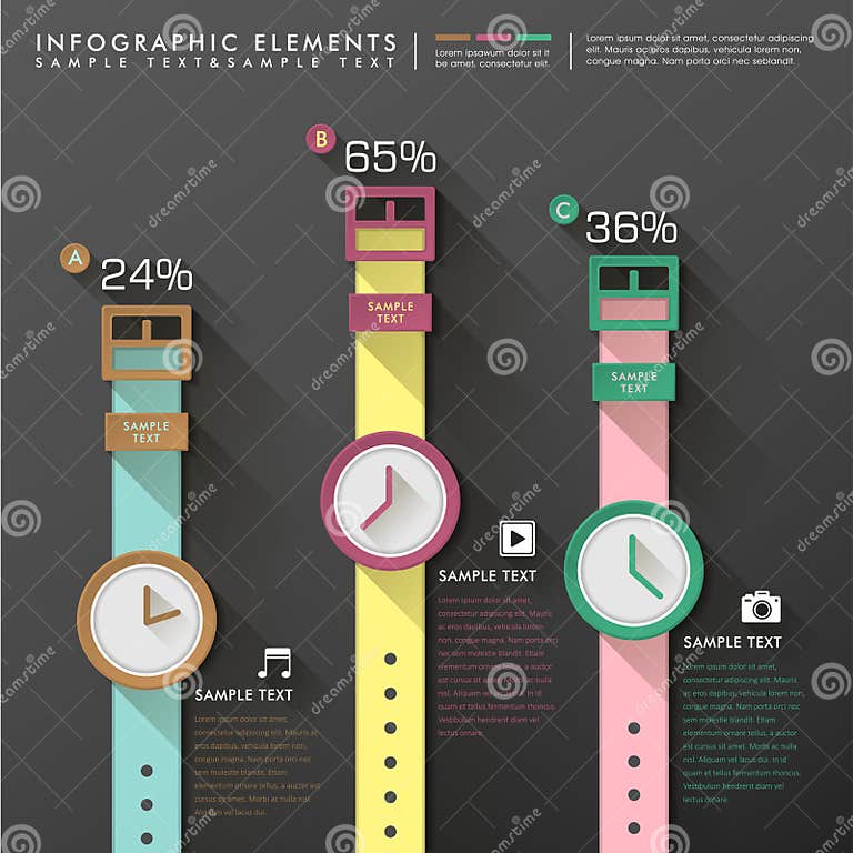 Abstract Watches Infographics Stock Vector - Illustration of info ...