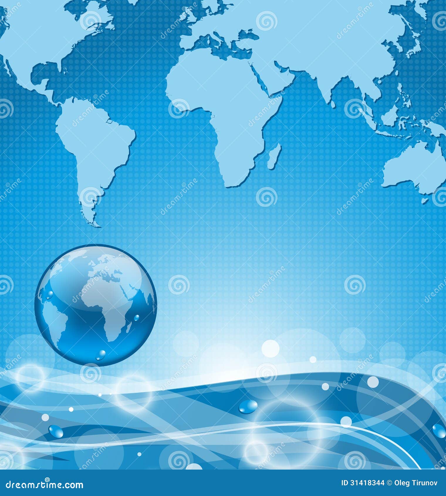 Abstract Water Background with Earth Stock Vector - Illustration of ...