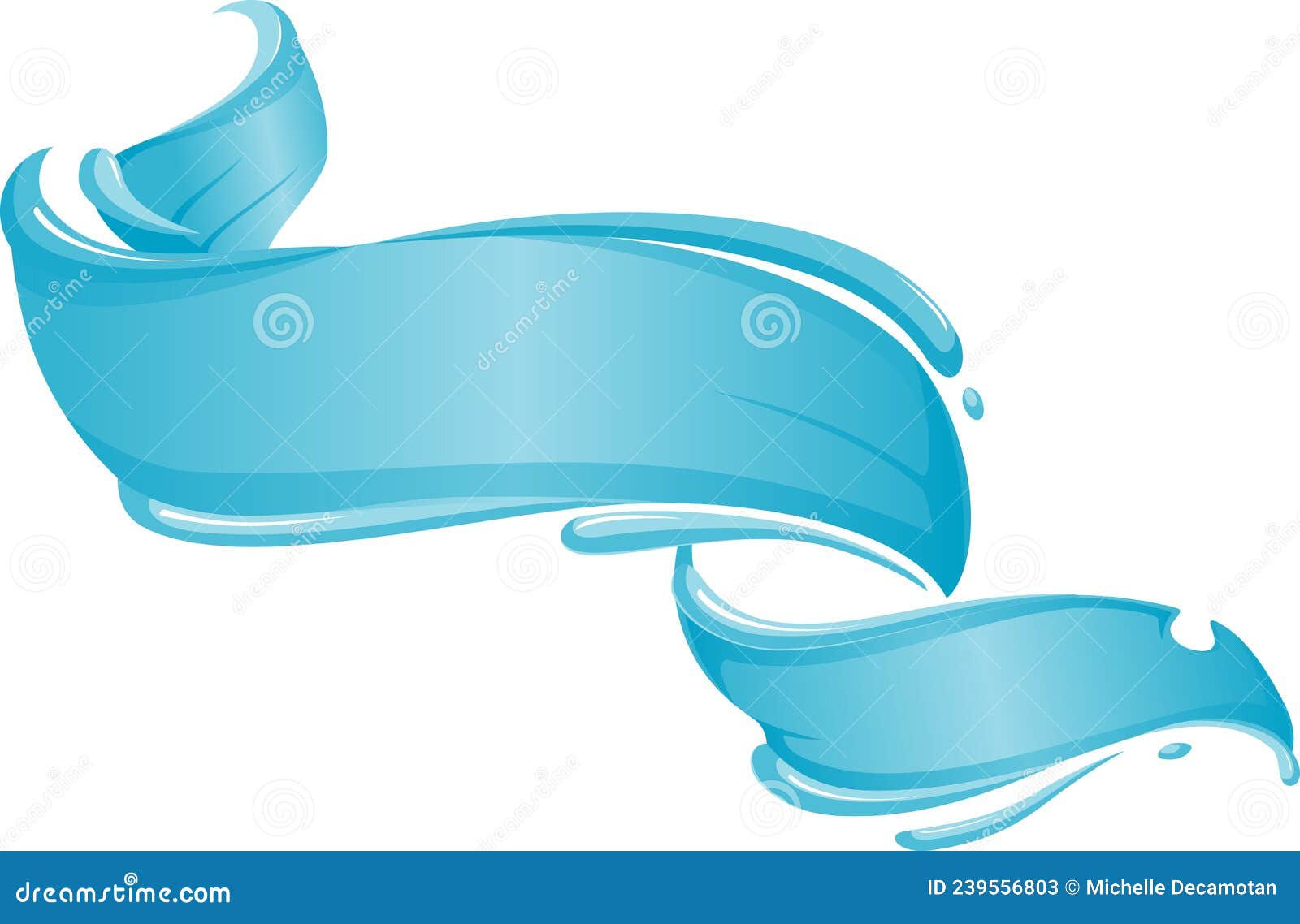 Water Banner Label Cascade stock vector. Illustration of water - 239556803
