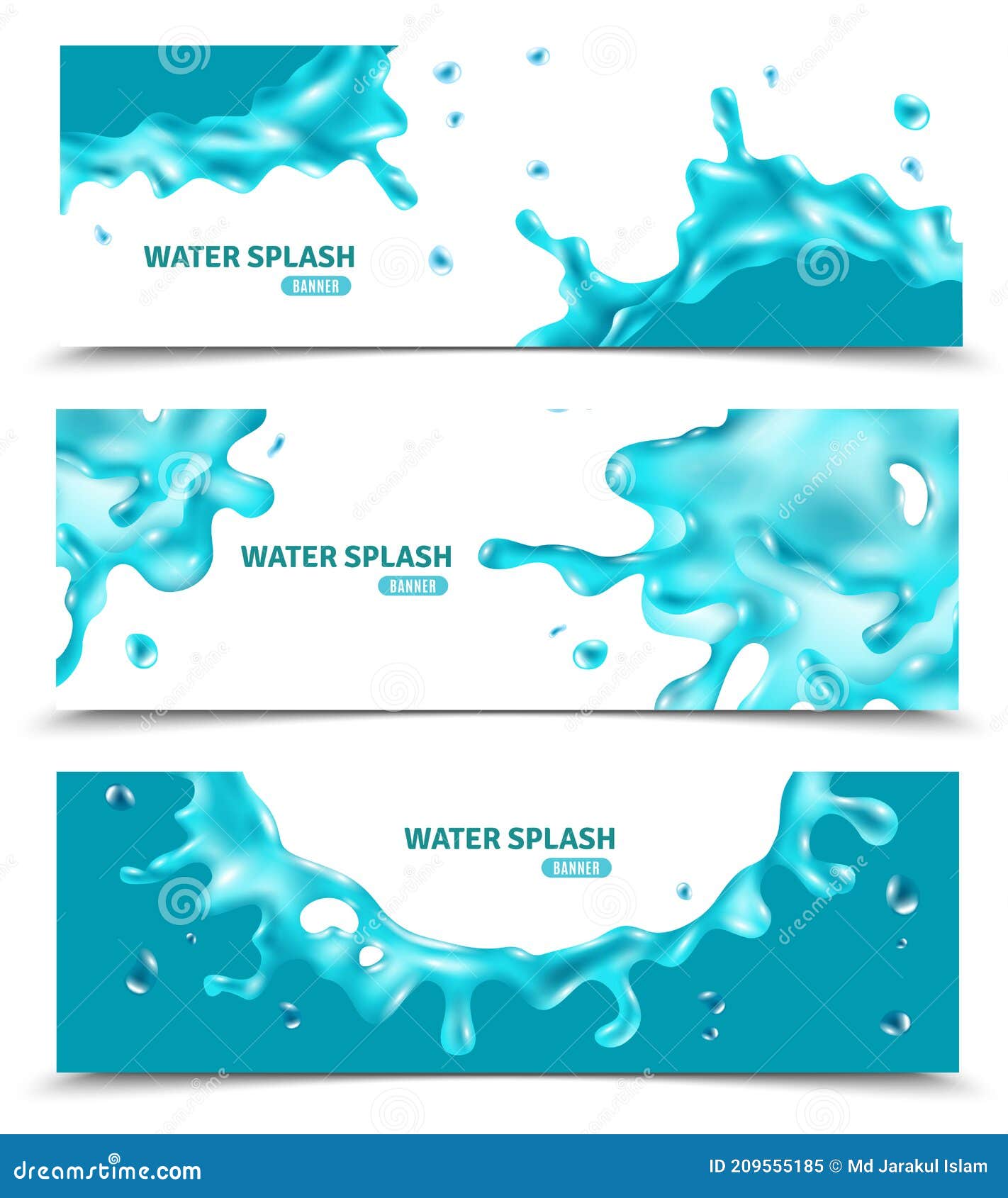 Abstract Water Blue Splashes Banners Stock Vector - Illustration of ...