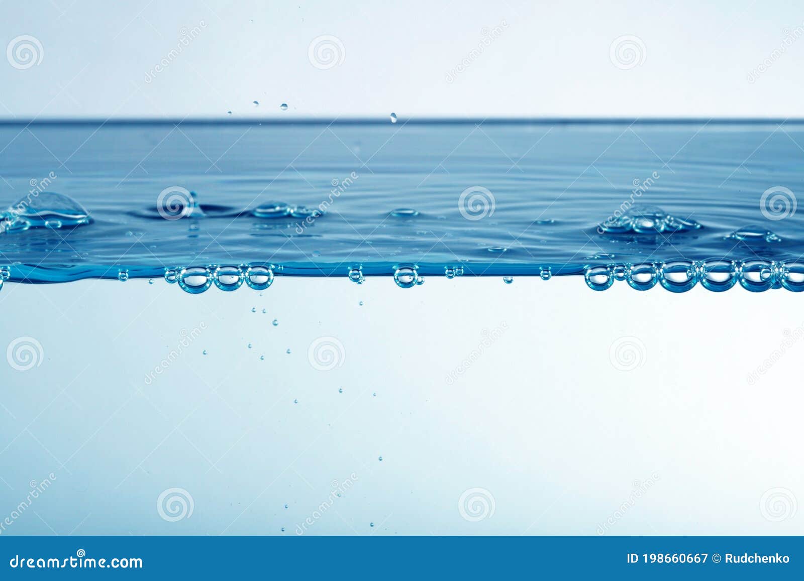 Abstract Water Bubble Drops Splash. Blue Color Nature Background Stock ...