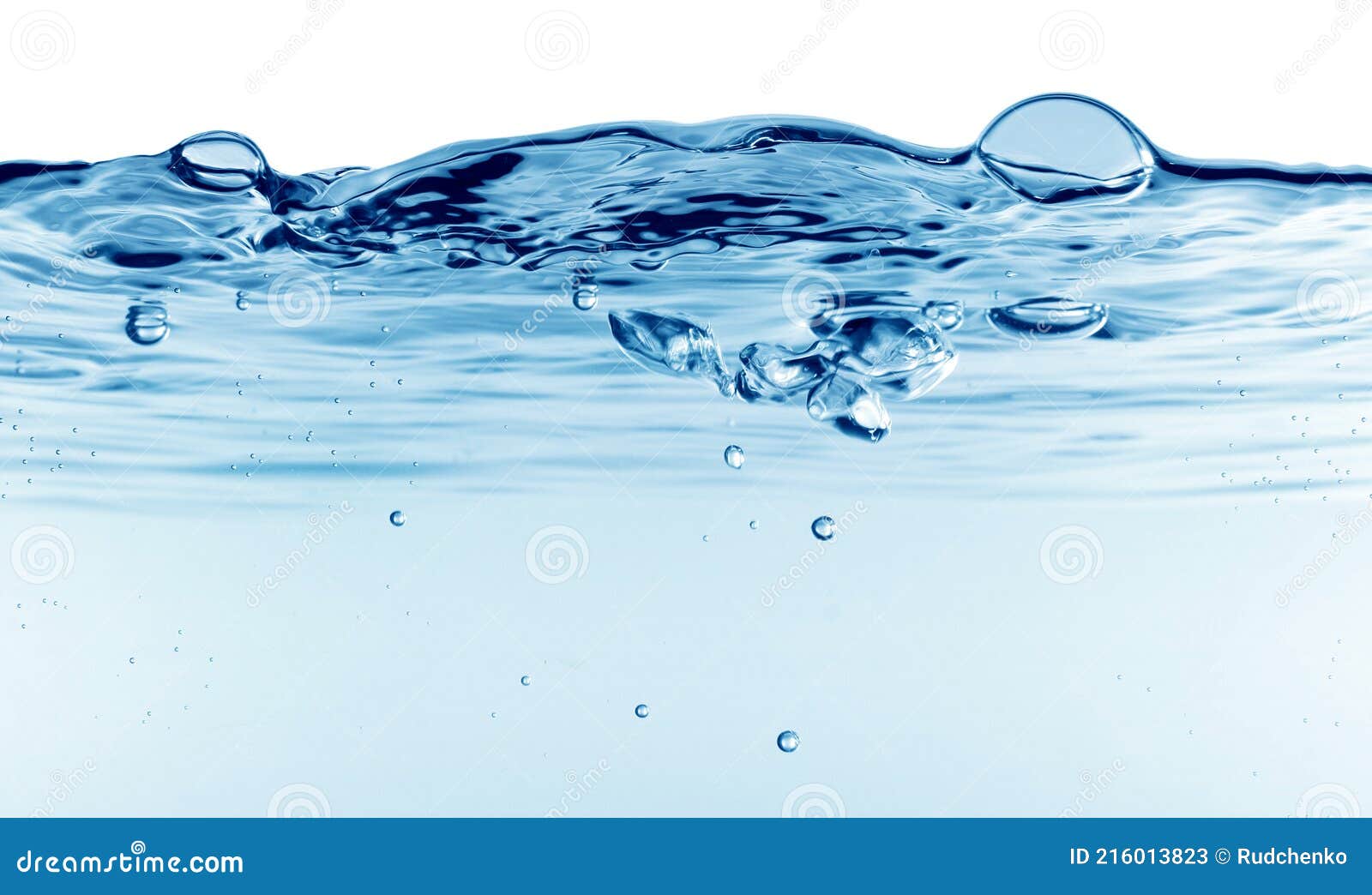 Abstract Water Bubble Drops Splash. Blue Color Nature Background Stock ...