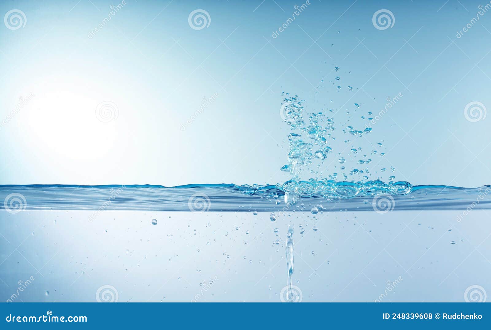 Abstract Water Bubble Drops Splash. Blue Color Nature Background Stock ...