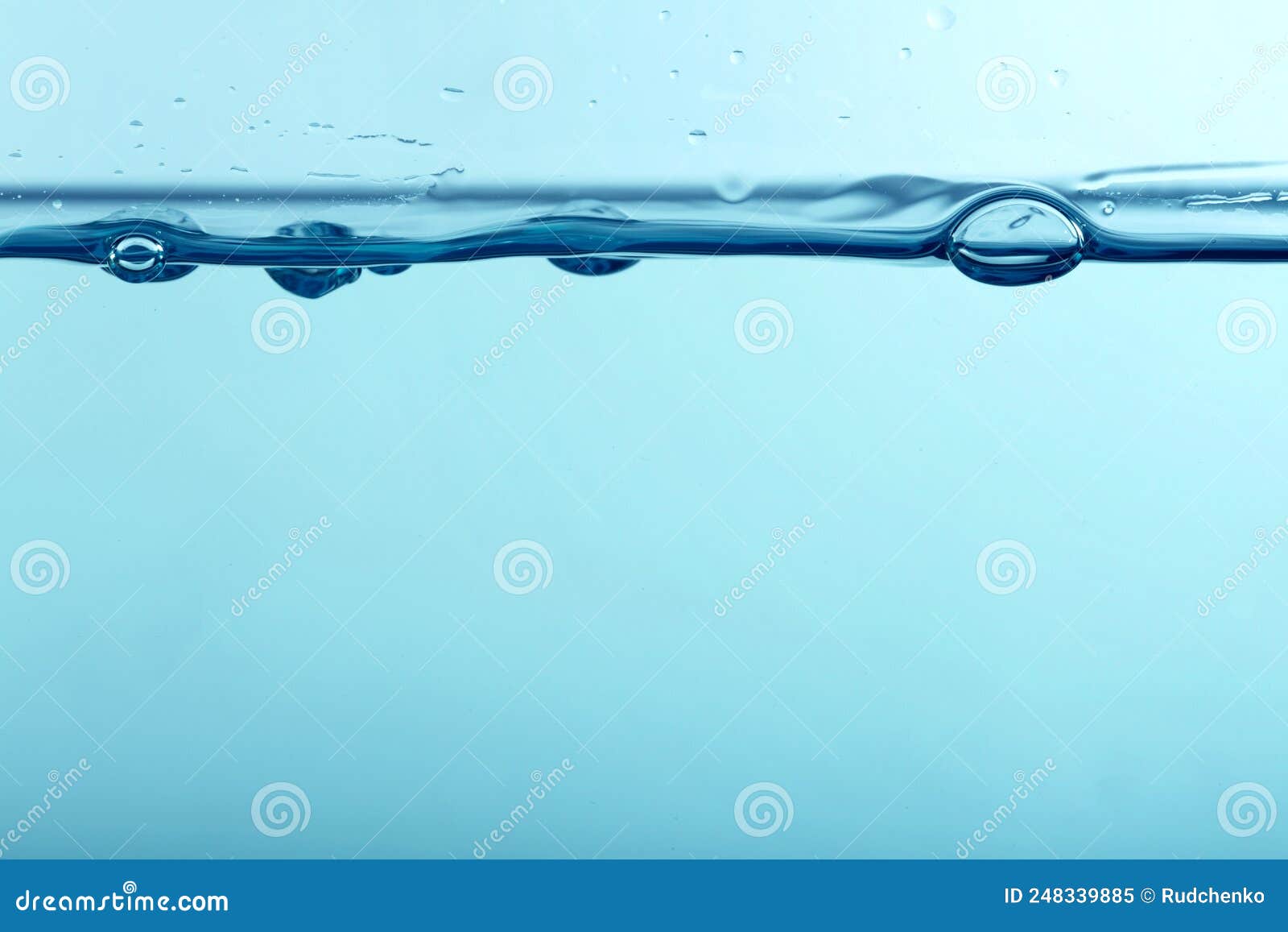 Abstract Water Bubble Drops Splash. Blue Color Nature Background Stock ...