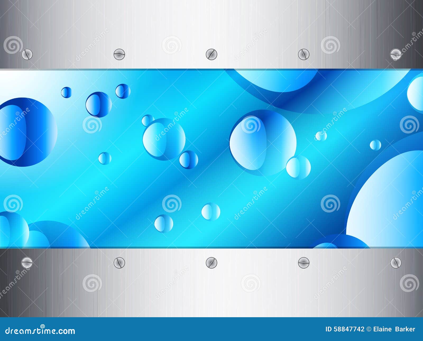 Abstract Water Bubbles with Metallic Frame Stock Illustration ...