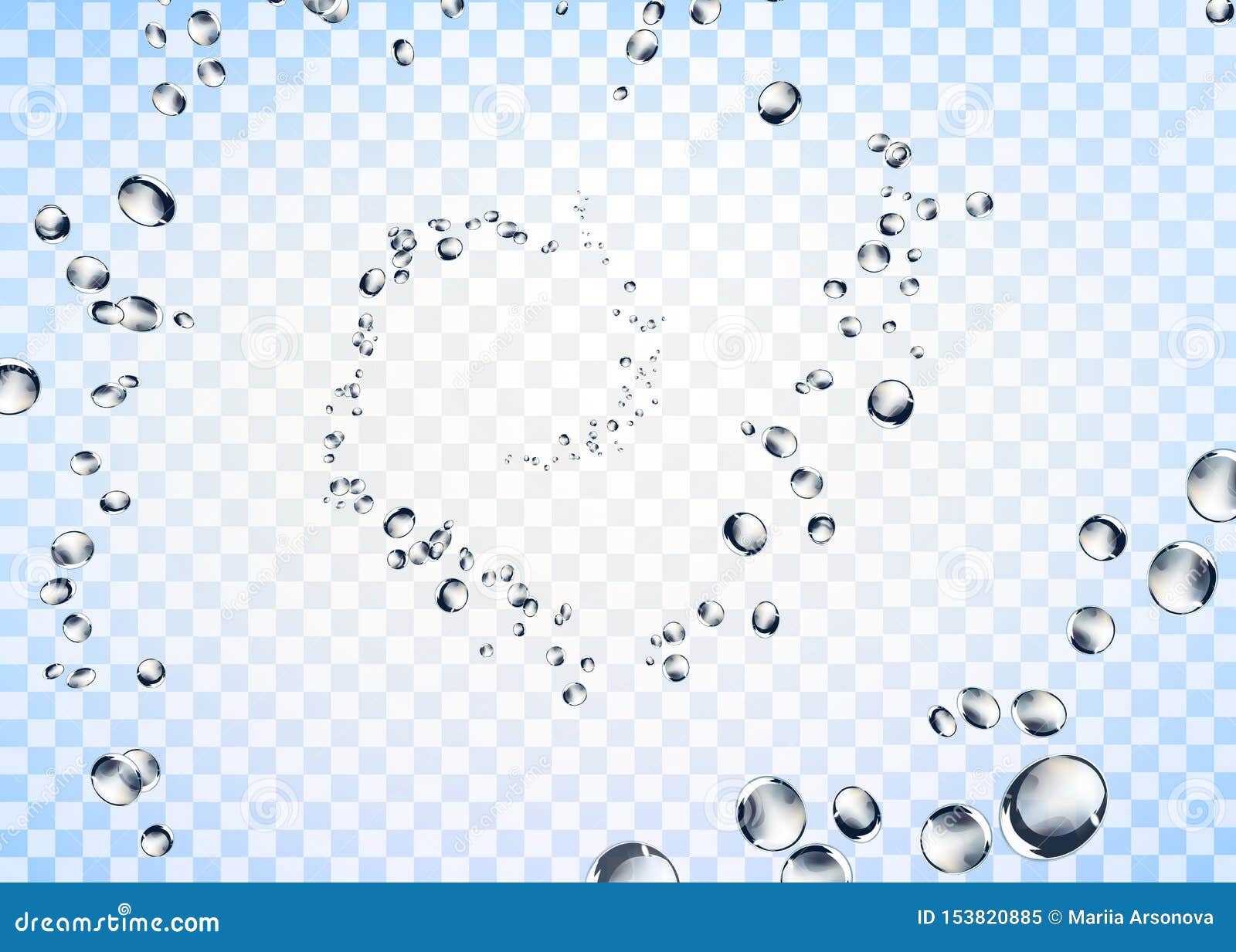 Abstract Water Bubbles, Spiral Rising on a Clear Background. Stock ...