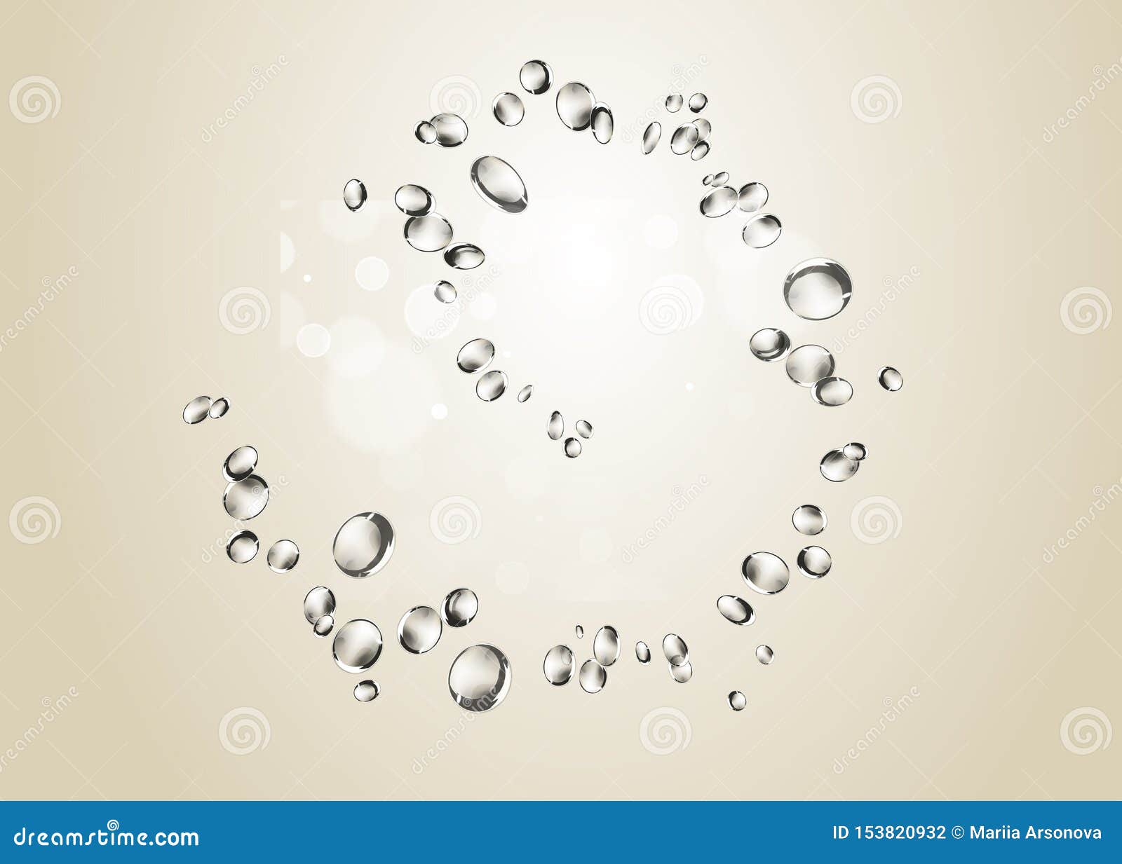 Abstract Water Bubbles, Spiral Rising on a Clear Background. Stock ...