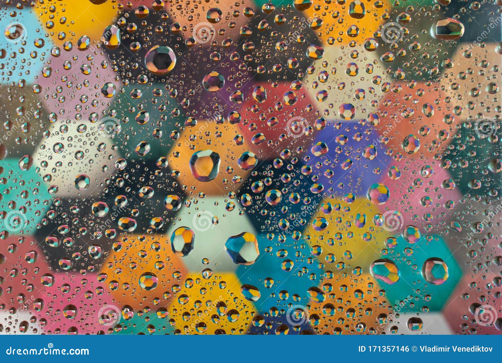 Abstract Water Drop Background on a Beautiful Multicolored Background ...